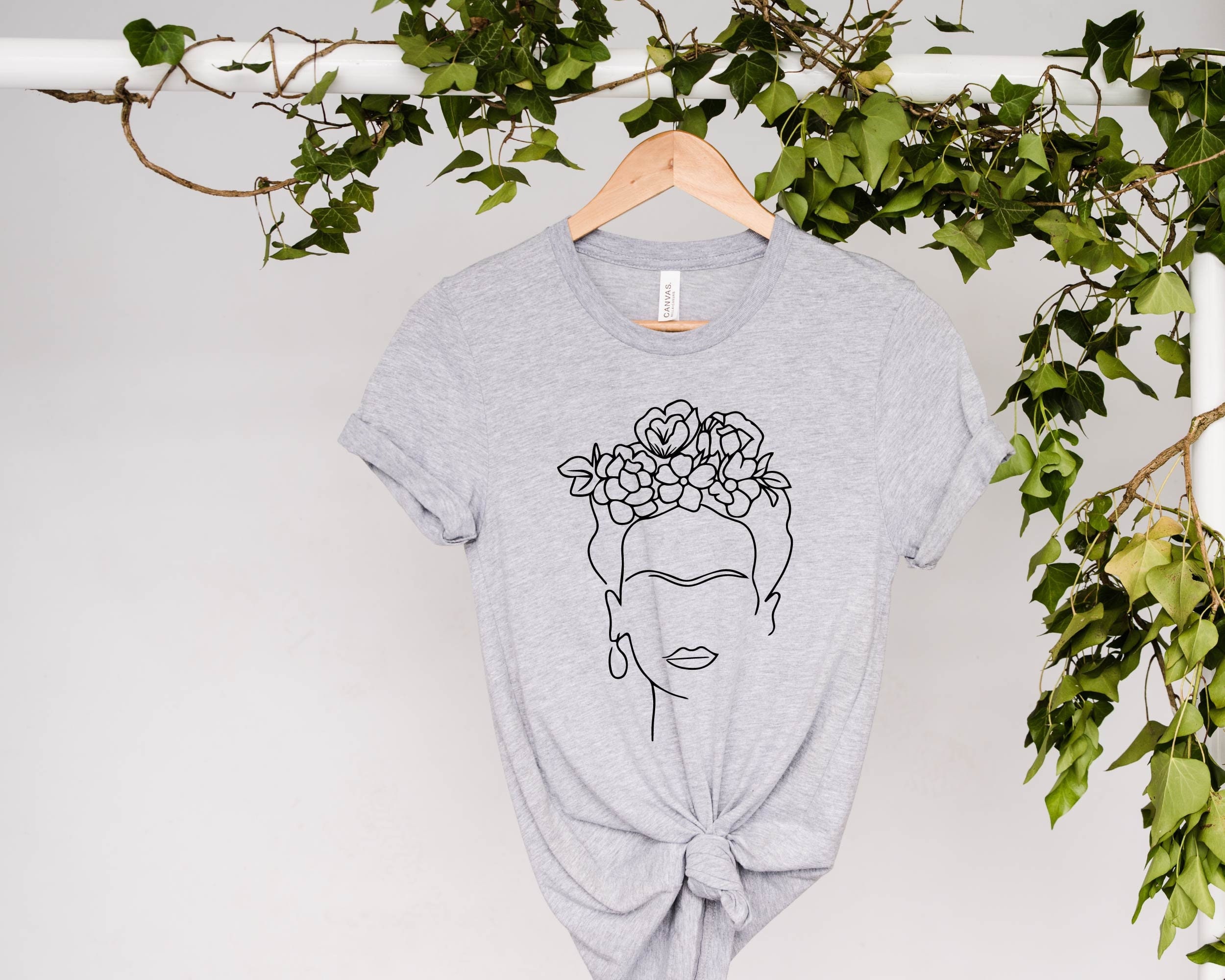 Frida Shirt, Face Line Art Shirt, Frida Line Art Shirt, Kahlo T-shirt ...