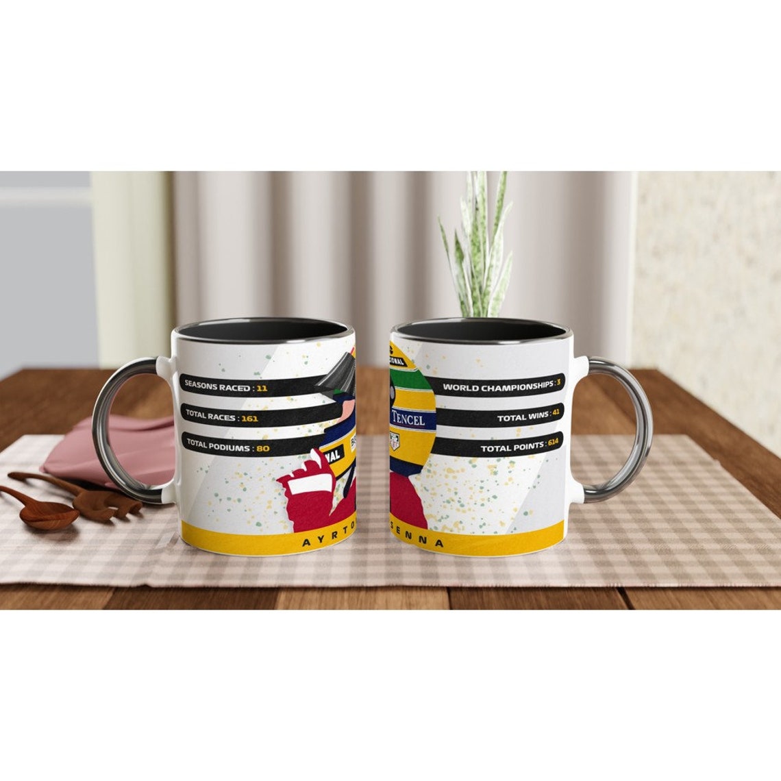 F1 Driver Ayrton Senna Mug | F1 Driver Mug | F1 Helmet Mug | Ayrton ...