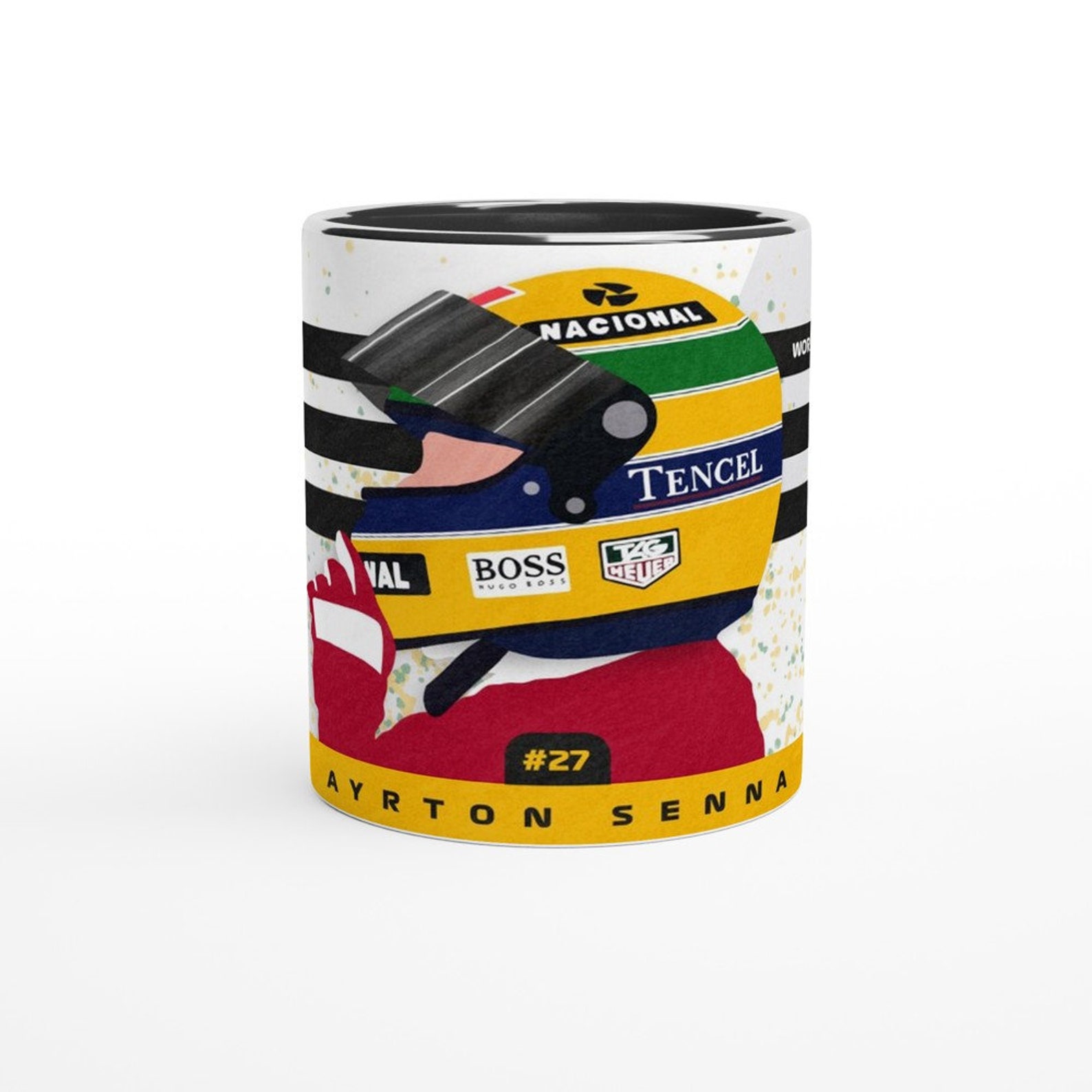 F1 Driver Ayrton Senna Mug | F1 Driver Mug | F1 Helmet Mug | Ayrton ...