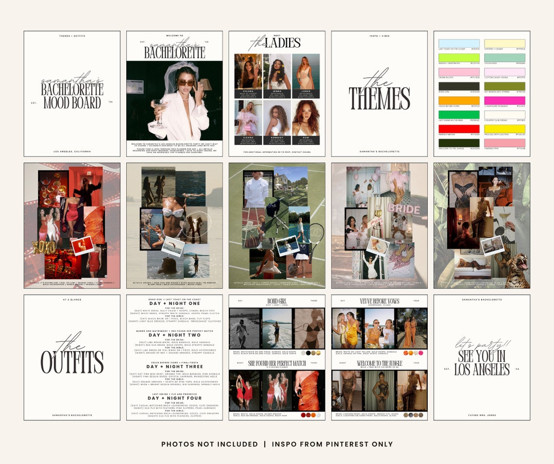 Bachelorette Mood Board, Bachelorette Planner, Luxe Bachelorette Party ...