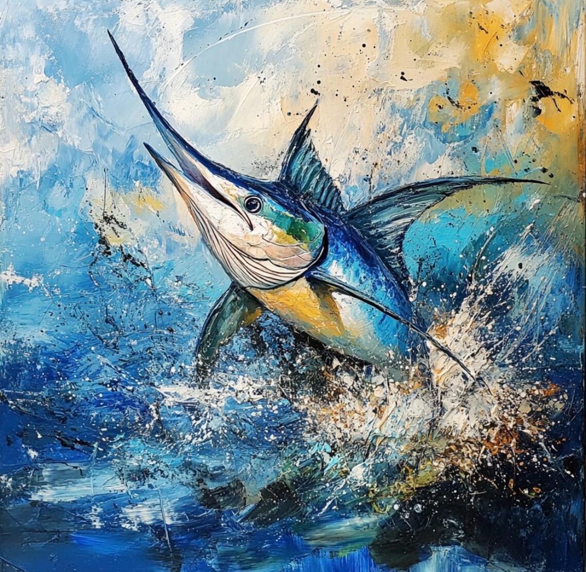 Blue Marlin’s Powerful Leap - Etsy