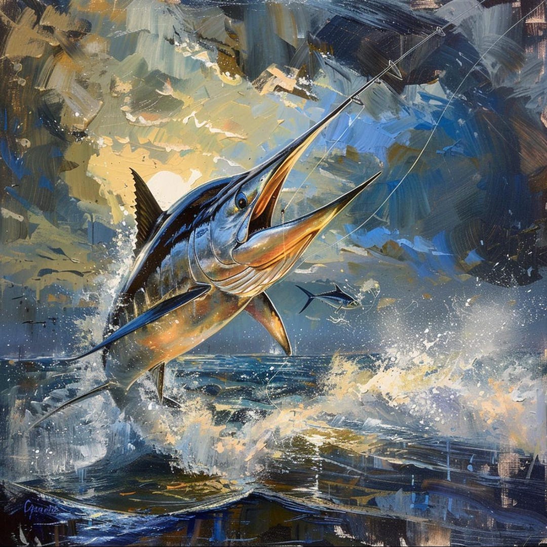 Blue Marlin - Evening Time Beauty - Etsy