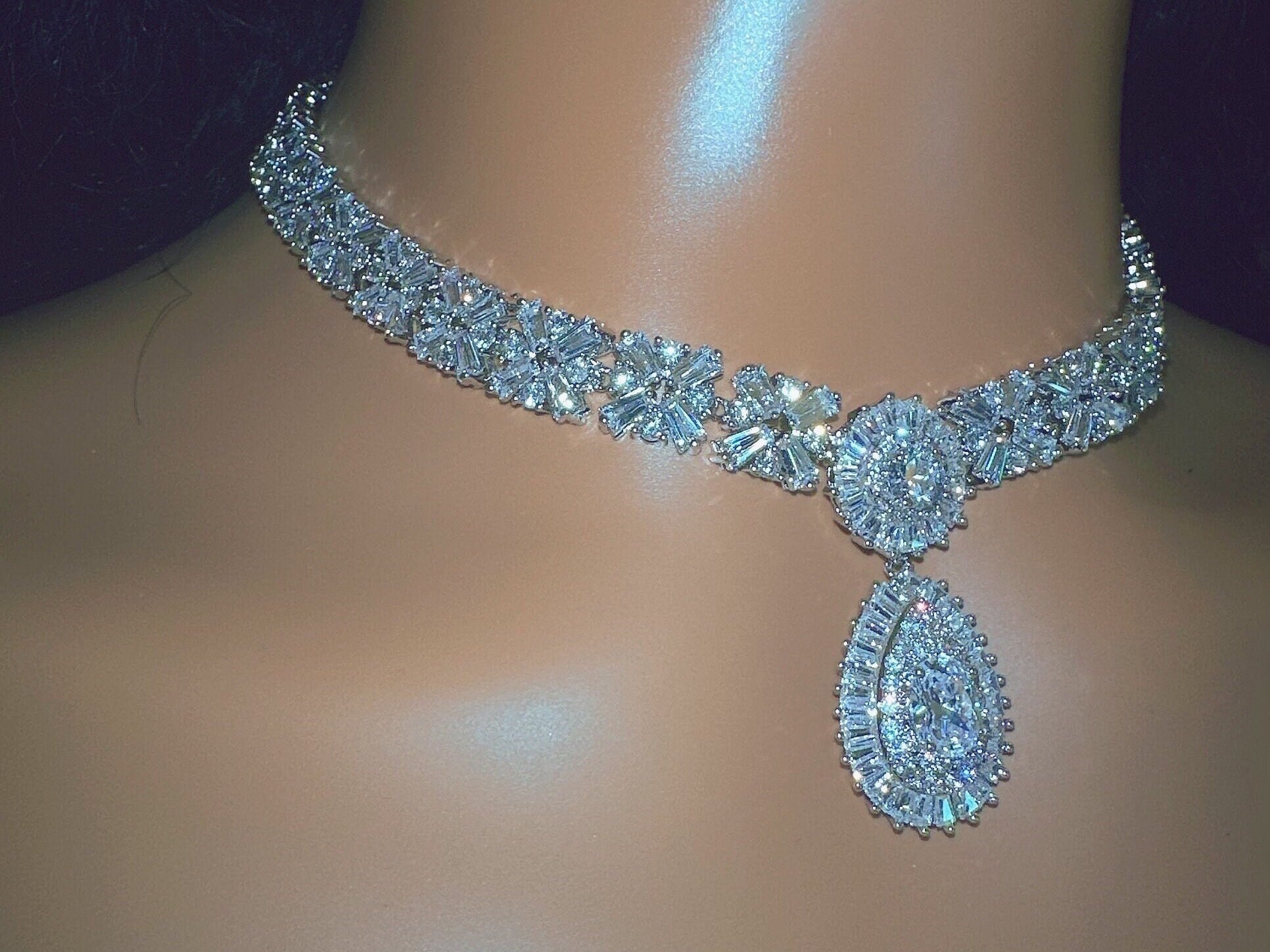 Gorgeous Bridal Jewelry Set With Bracelets 4 Set Silver Wedding Jewelry ...