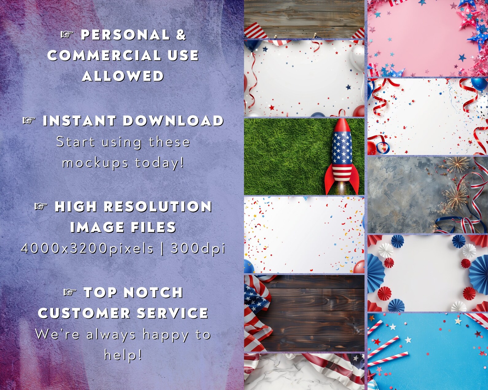 Patriotic Flat Lay Mockup Bundle | Memorial Day & July 4th Digital ...
