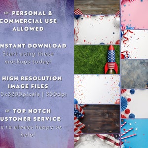 Patriotic Flat Lay Mockup Bundle | Memorial Day & July 4th Digital ...