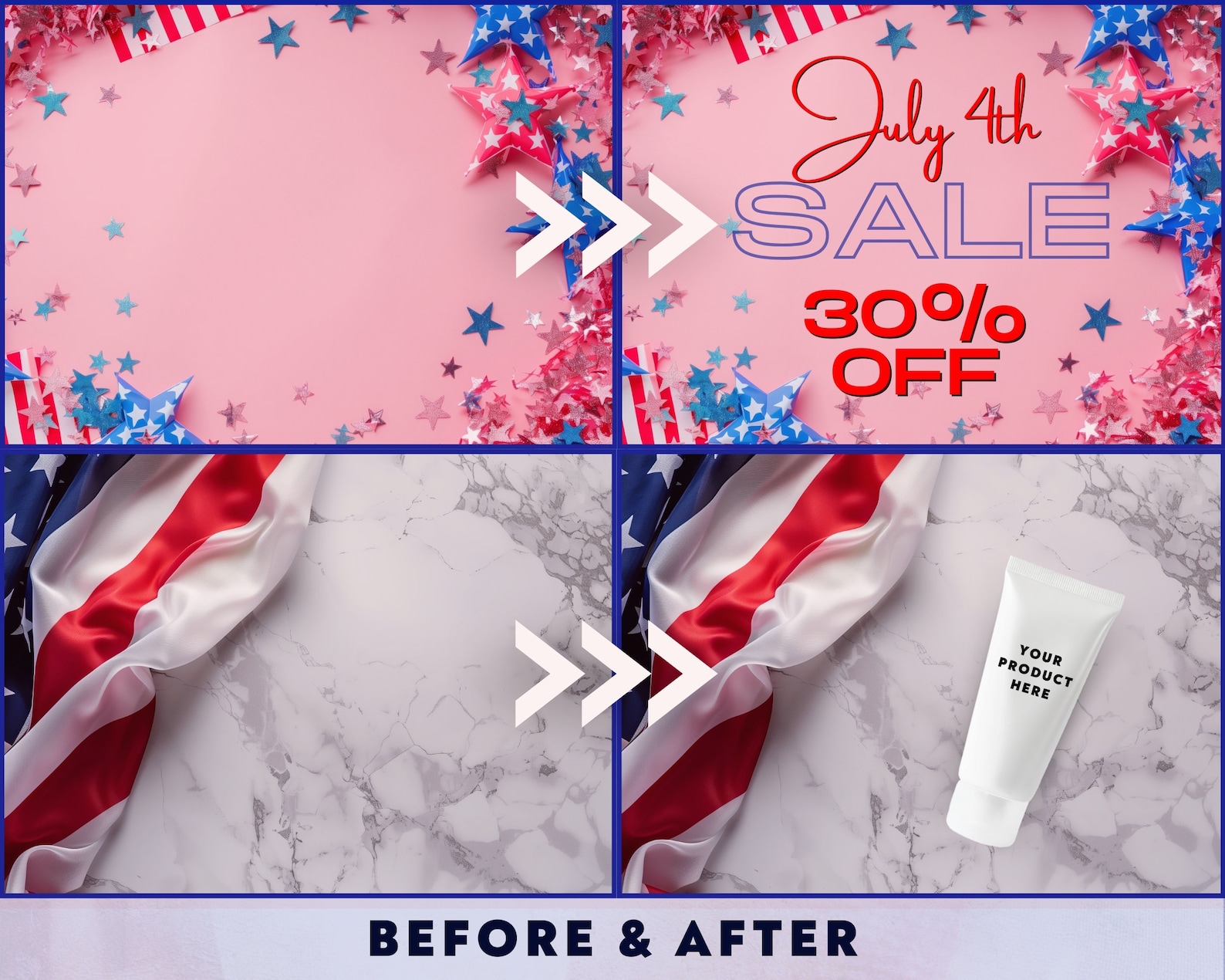 Patriotic Flat Lay Mockup Bundle | Memorial Day & July 4th Digital ...