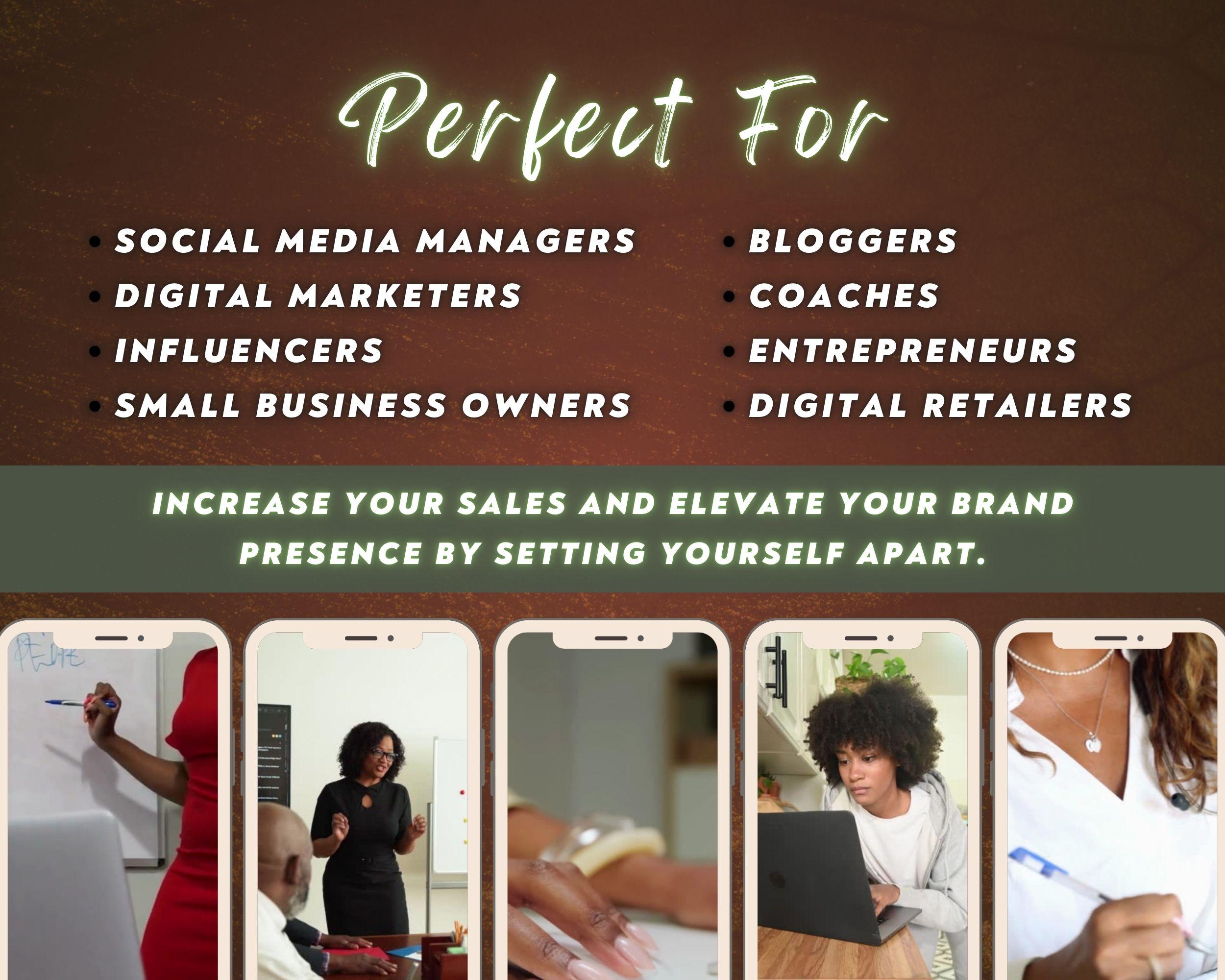 500 Melanin Faceless Reels | Office and Small Business Content | Boss ...
