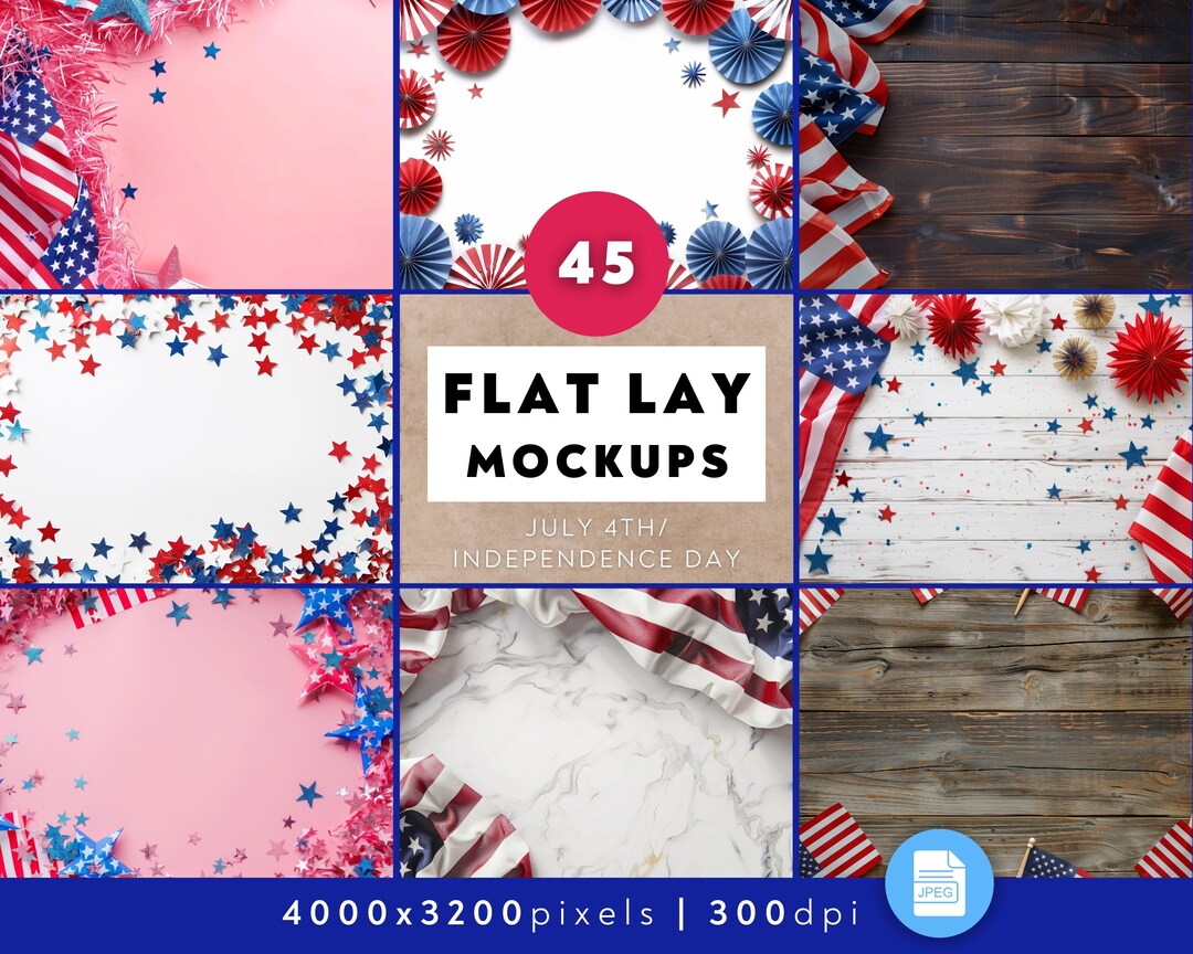 Patriotic Flat Lay Mockup Bundle | Memorial Day & July 4th Digital ...