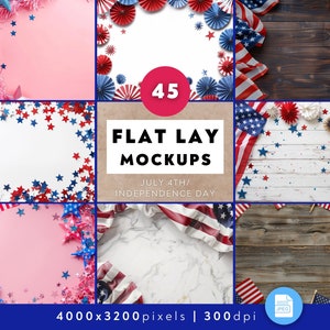 Patriotic Flat Lay Mockup Bundle | Memorial Day & July 4th Digital ...