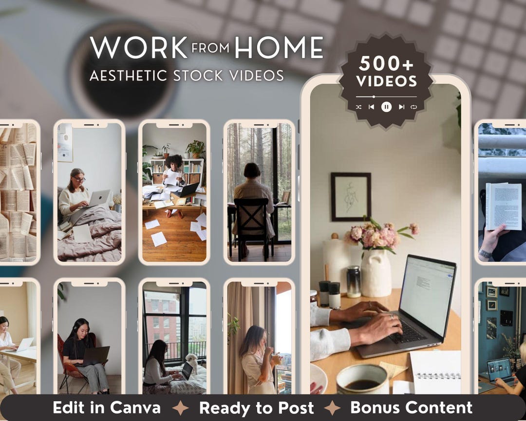 Work From Home Video Reels, WFH Content, Aesthetic Home Office Faceless ...