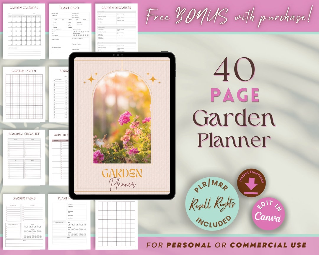40 Page Garden Planner | Editable Canva Templates | Resell With Master ...