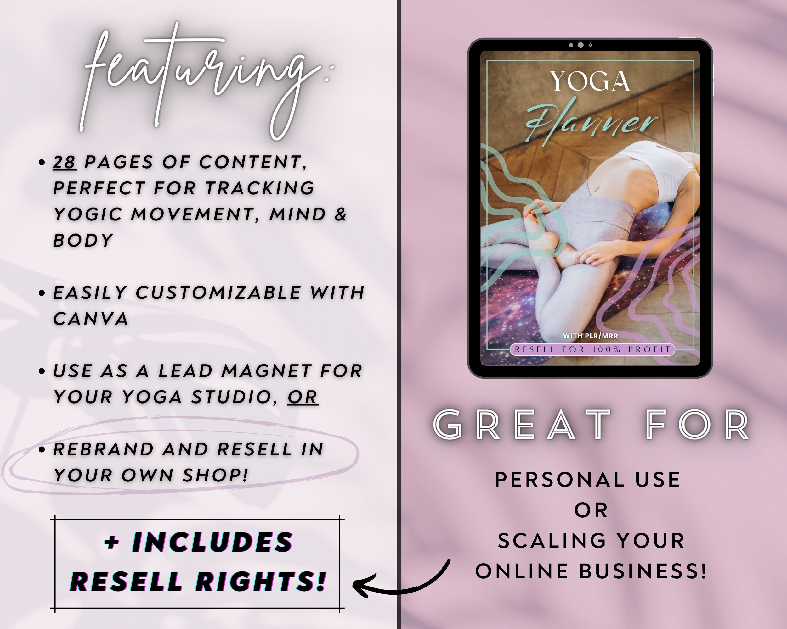 MRR PLR Yoga Planner | Editable & Printable Canva Templates | Master ...