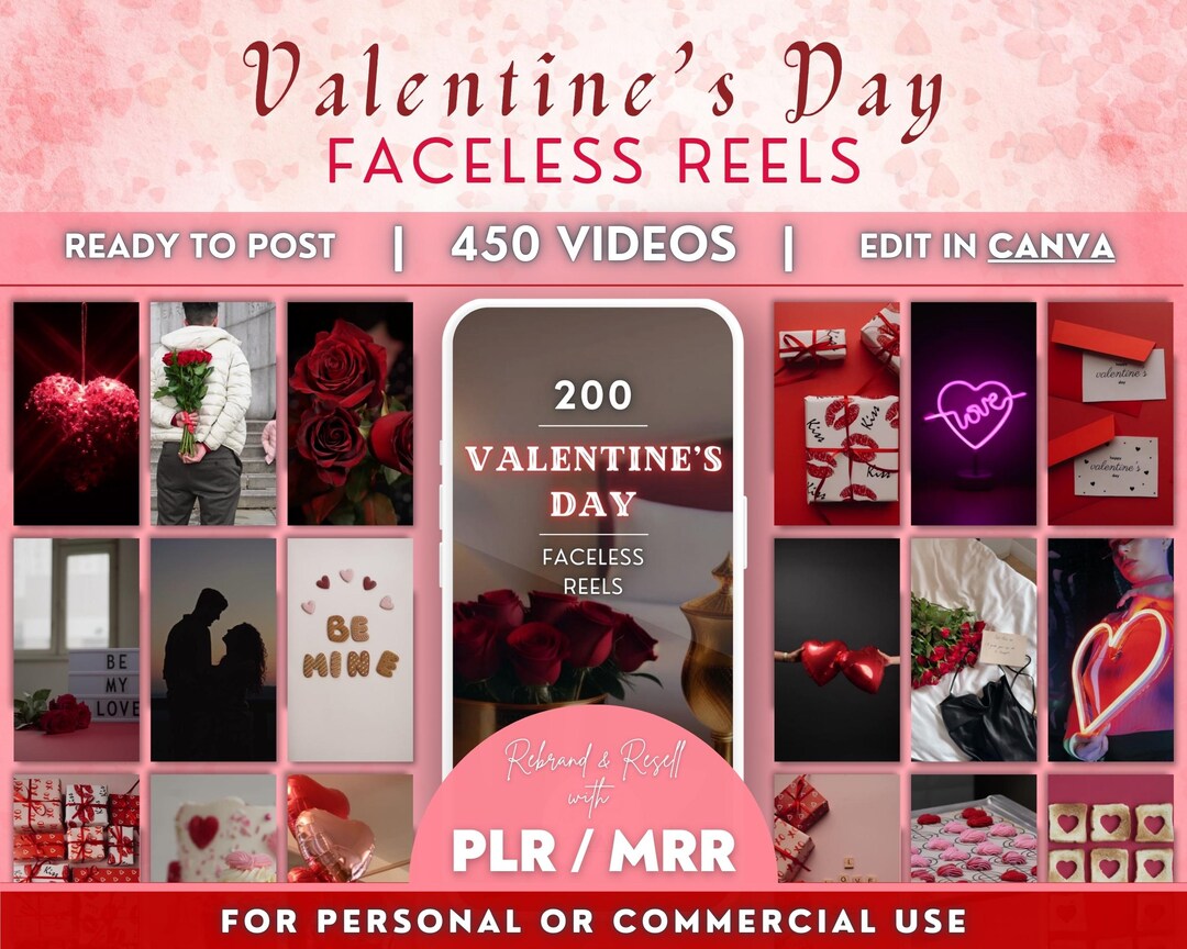 200 Valentines Day Faceless Reels, Aesthetic Videos, Lifestyle Content ...