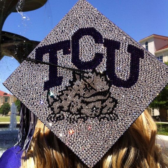 Rhinestone Graduation Cap Black Proverbs 16.3 Custom Graduation Topper