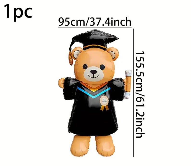 Graduation Balloon | Giant Grad Bear Balloon | Graduate Celebration ...