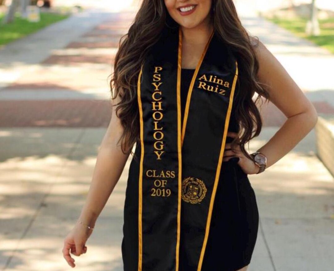 Custom Graduation Stole, Embroidery, Pointed Stole, Commencement ...