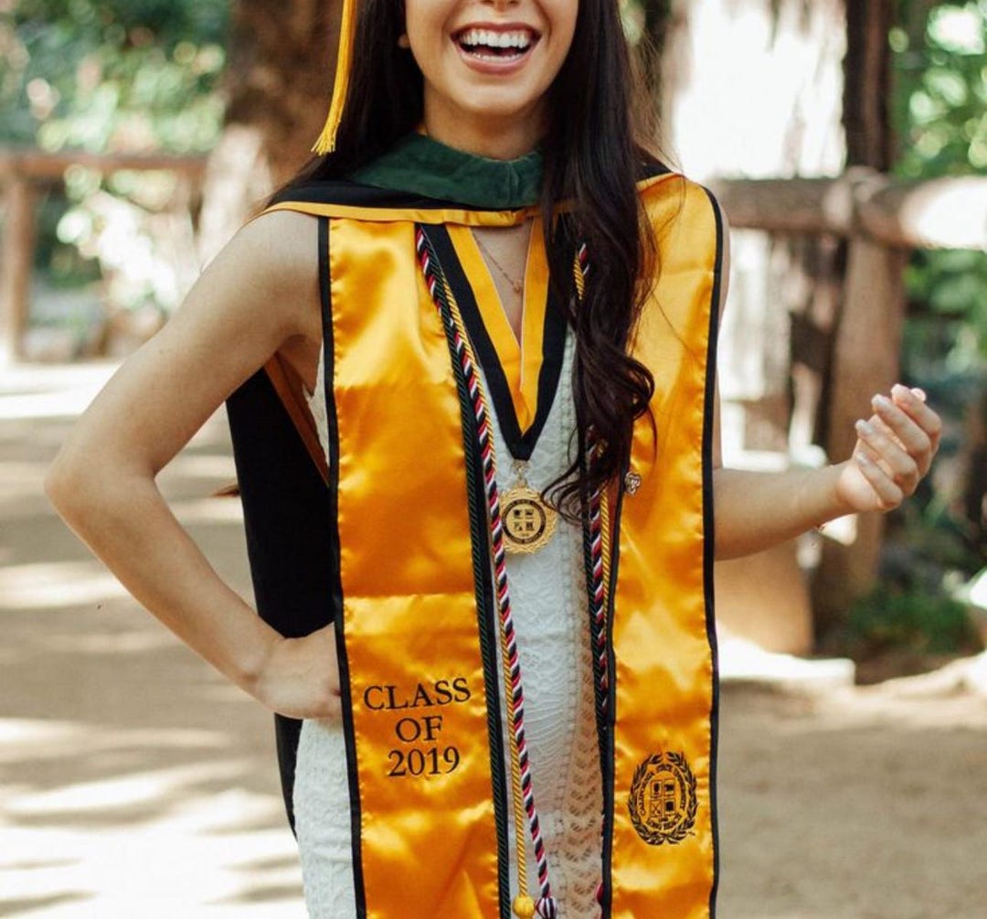 Custom Graduation Stole, Embroidery, Pointed Stole, Commencement ...