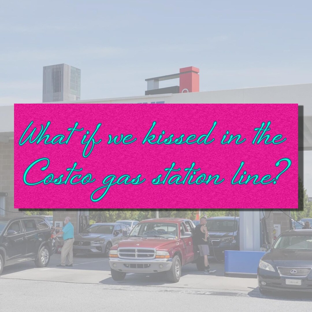 What If We Kissed in the Costco Gas Line Rectangle Vinyl Sticker Laptop ...