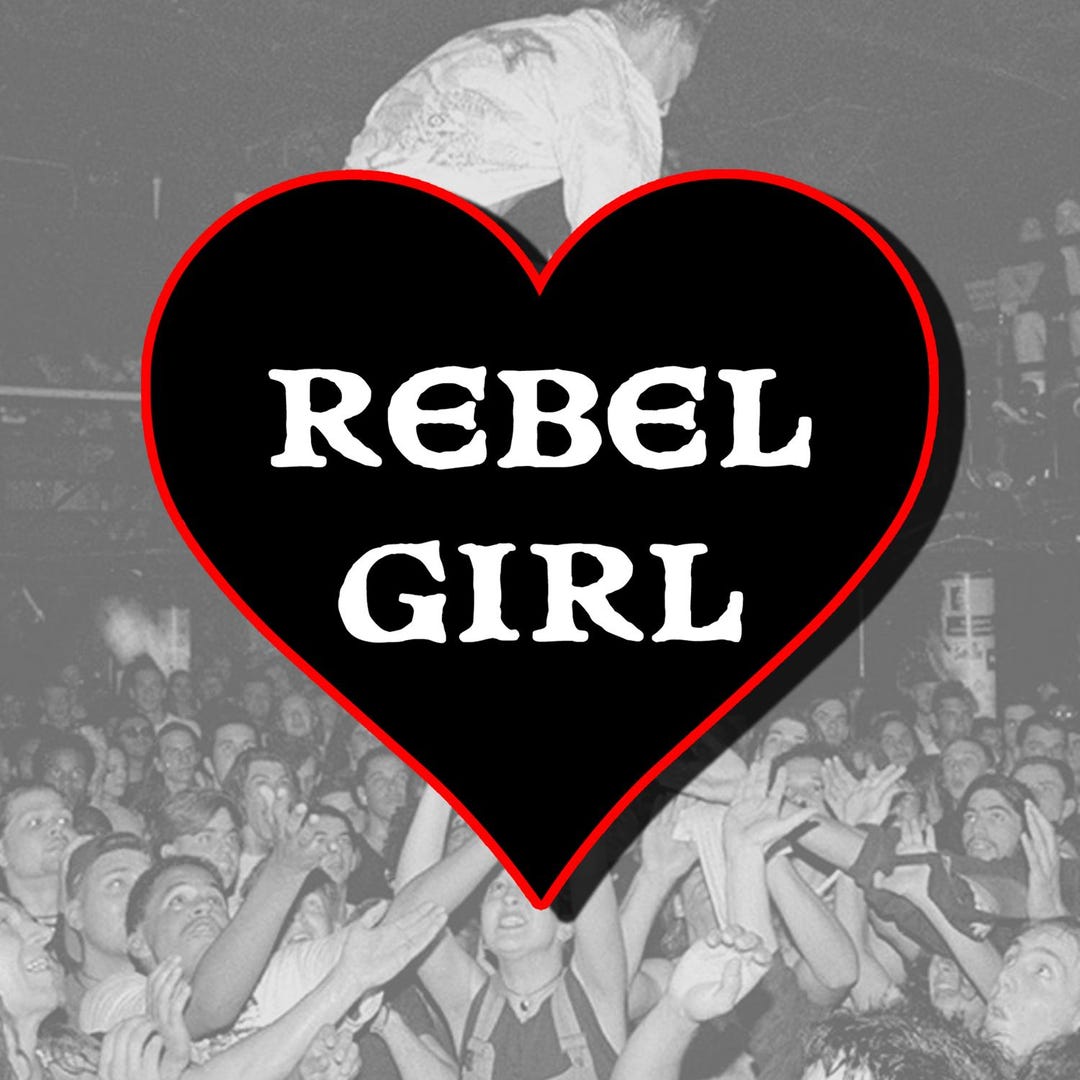 Rebel Girl Bikini Kill Heart Shaped Vinyl Sticker, Laptop, Water Bottle ...