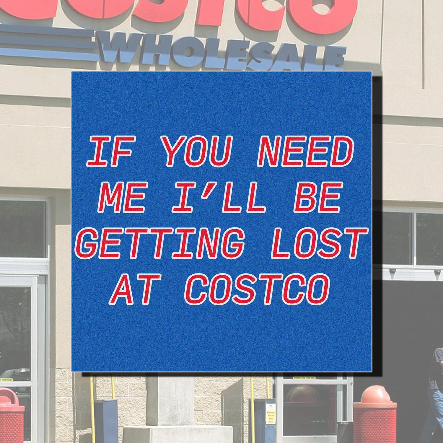 Getting Lost at Costco Square Vinyl Sticker Laptop Water Bottle, Funny ...