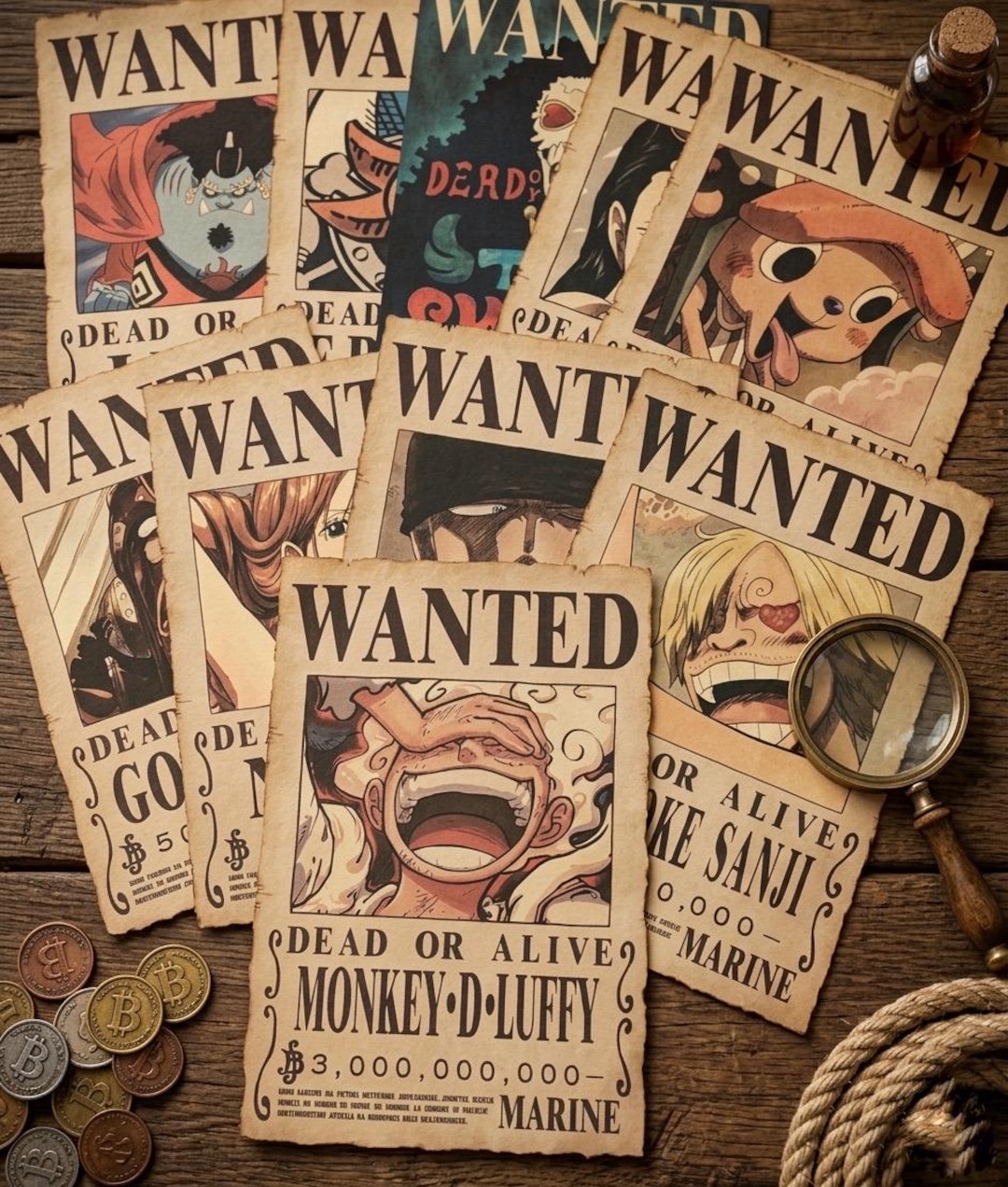 One Piece Wanted Poster | Luffy & Zoro Fan Art Bounty Poster | Vintage ...