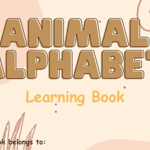 Animal Alphabet Learning Book - Etsy