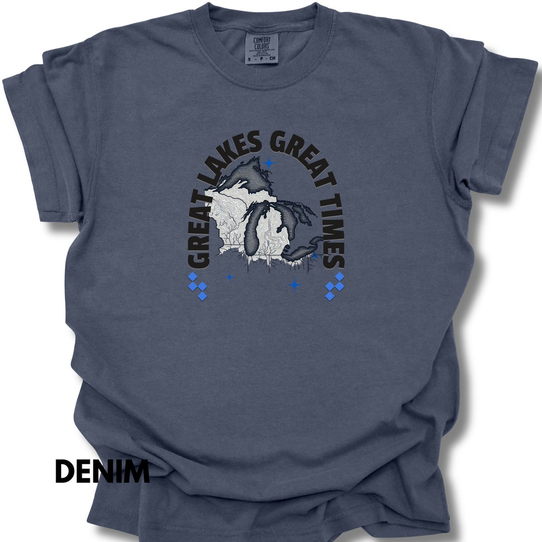 Great Lakes Great Times T-shirt, Map Graphic Tee, Midwest Map Tshirt ...