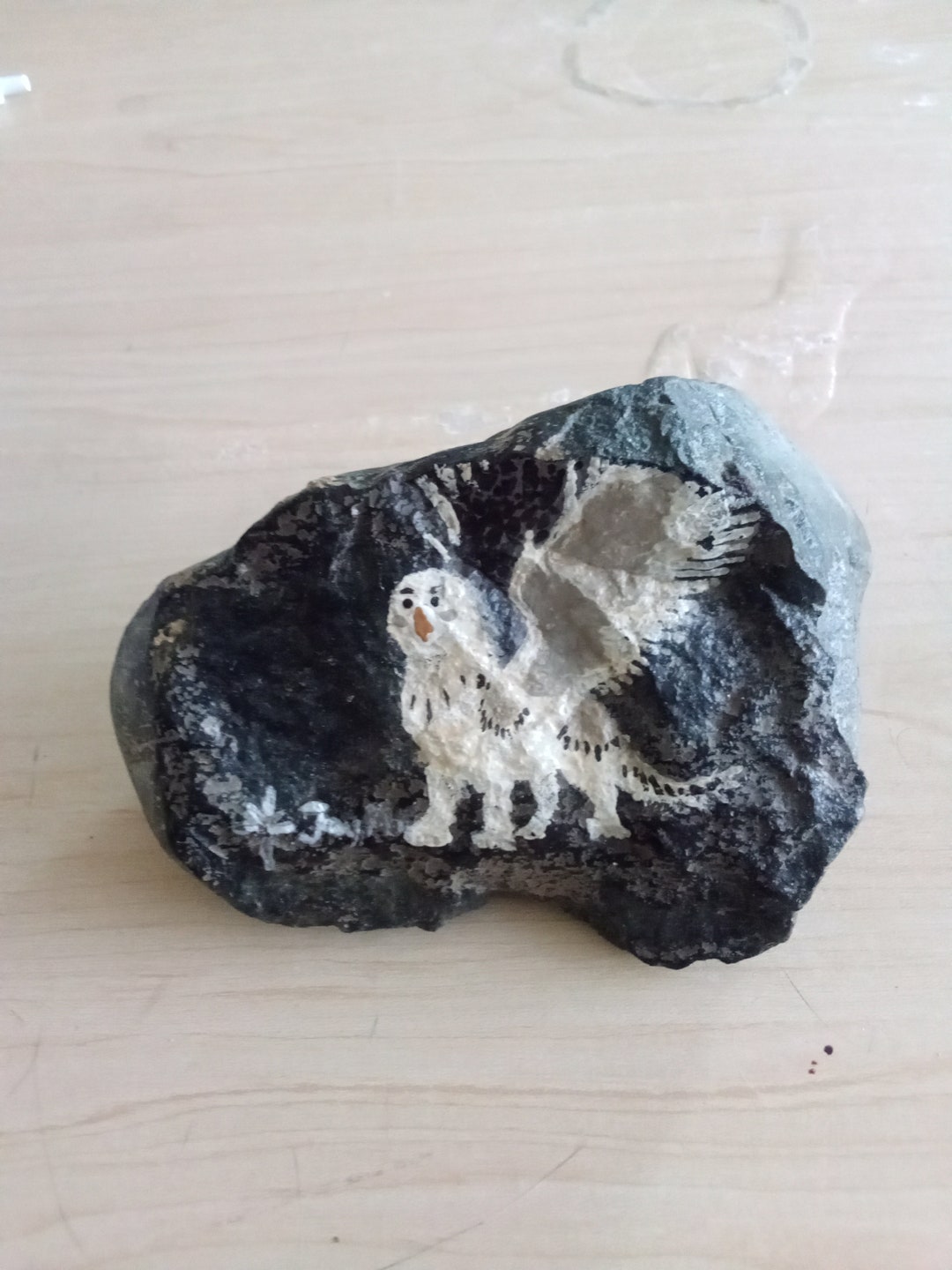 White Gryphon Painted Rock - Etsy