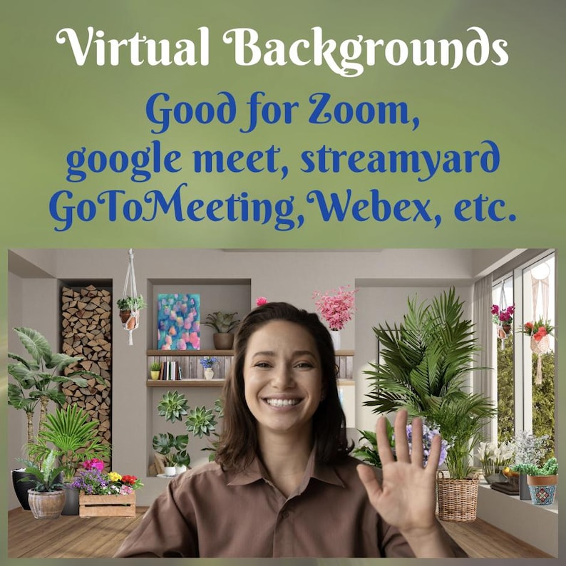 Virtual Zoom Background for Gardener, Serene "cozy Corner" Home Office ...
