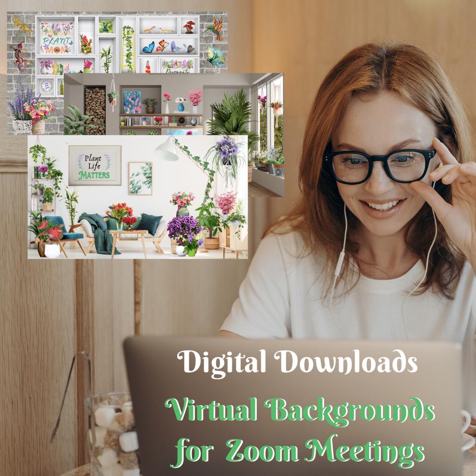 Virtual Zoom Background for Gardener, Serene "cozy Corner" Home Office ...