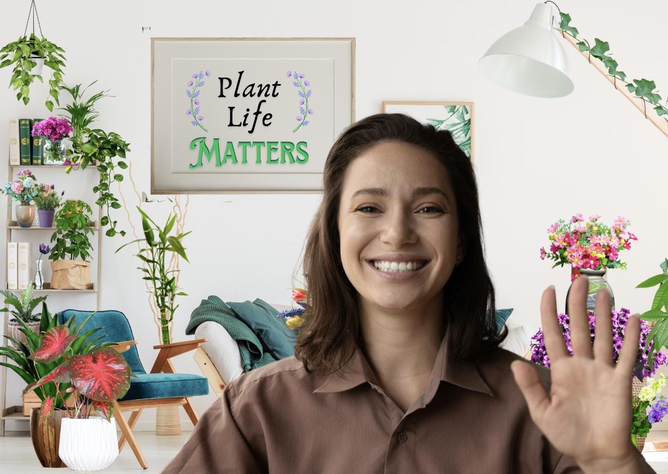 Plant Lover Virtual Background for Zoom, Facebook, Fun "plant Life ...