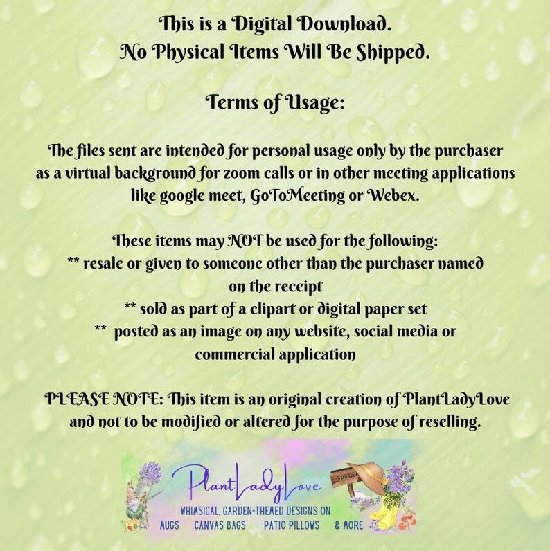 Plant Lover Virtual Background for Zoom, Facebook, Fun "plant Life ...