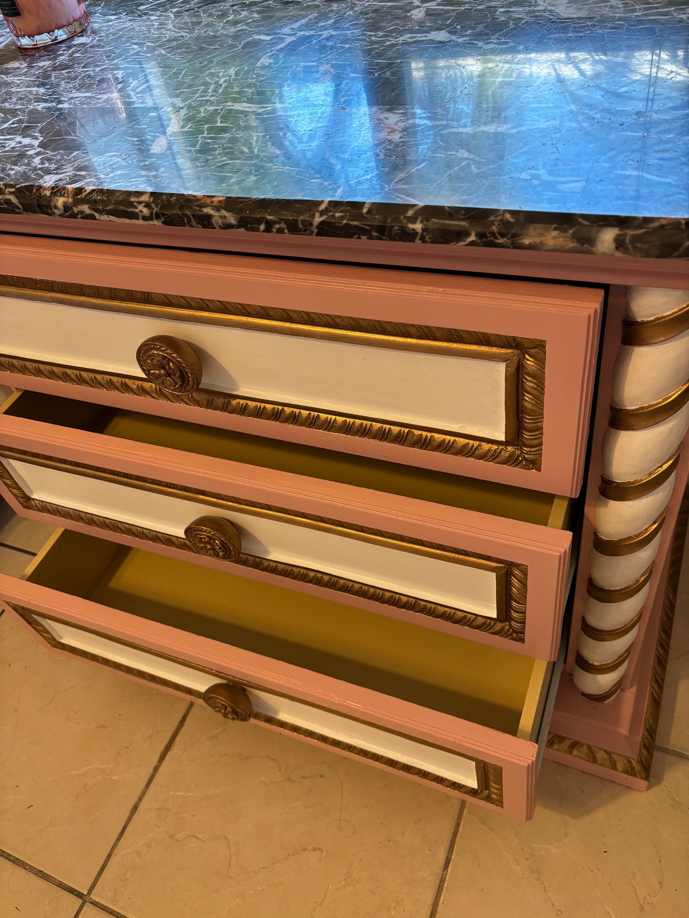 Marshmallow Pink Restored Dresser - Etsy