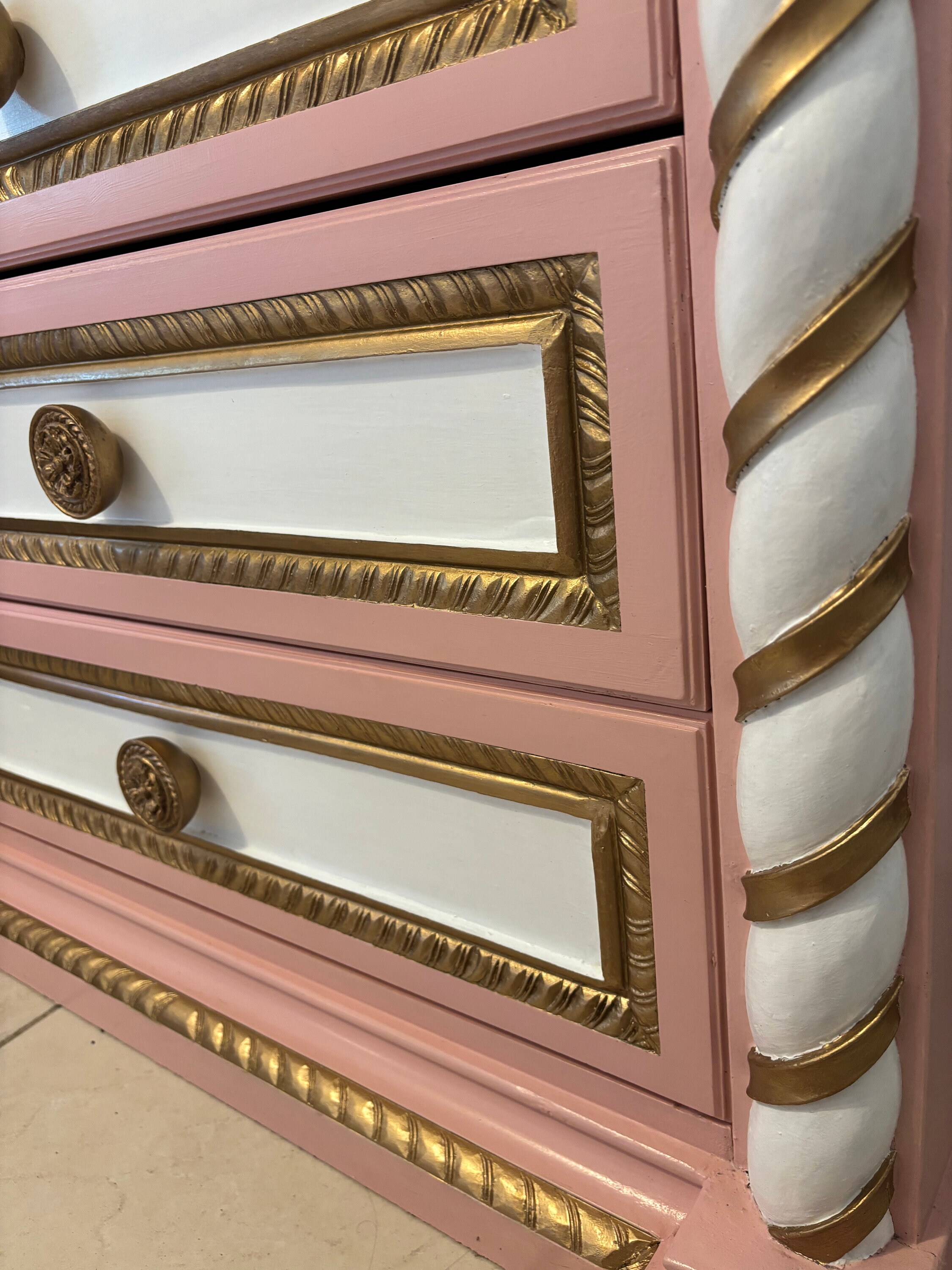 Marshmallow Pink Restored Dresser - Etsy