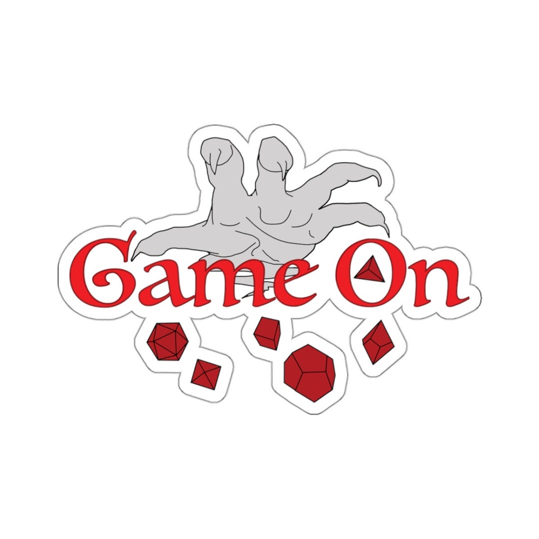 Game on Roleplaying Sticker, Game Master Hand Throwing Dice, Game ...