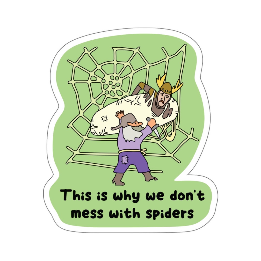 This is Why We Don't Mess With Spiders Sticker, Retro Cartoon, Fantasy ...