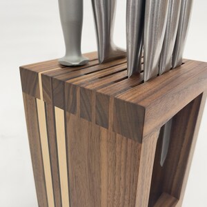 Sleek Modern Knife Rack, Beautiful Hardwood Knife Block, Unique Kitchen ...