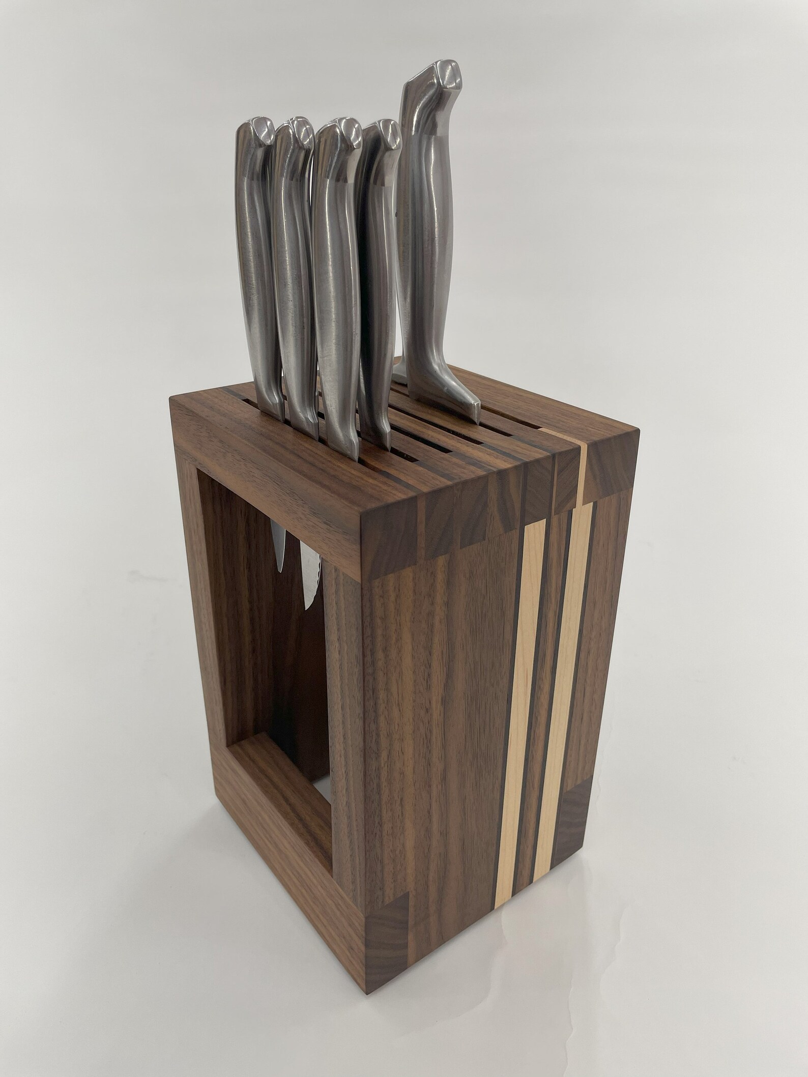 Sleek Modern Knife Rack, Beautiful Hardwood Knife Block, Unique Kitchen ...