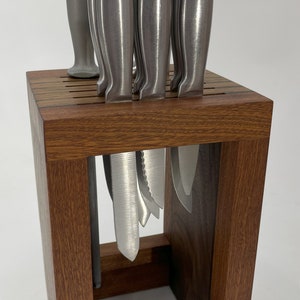 Sleek Modern Knife Rack, Beautiful Hardwood Knife Block, Unique Kitchen ...