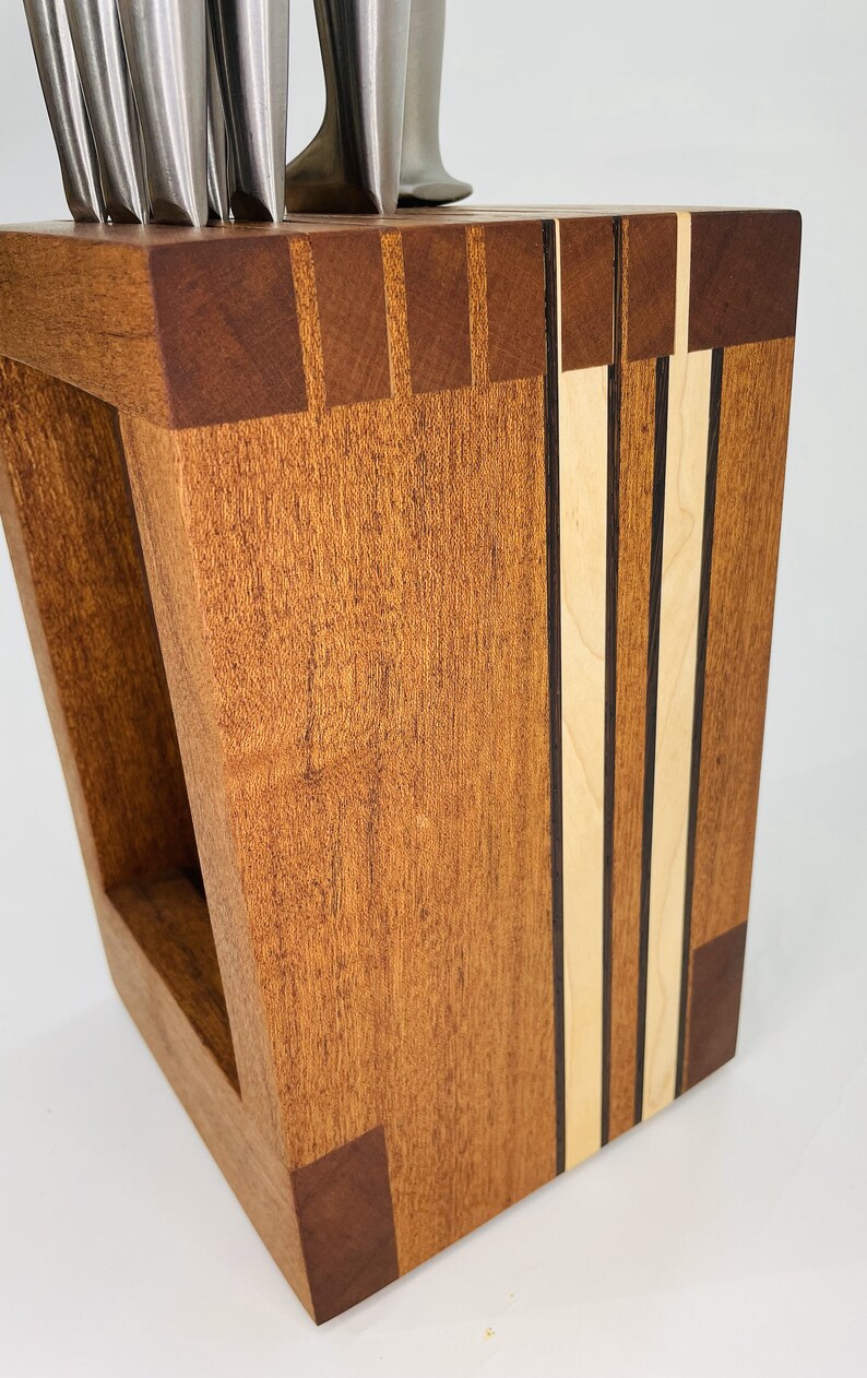 Sleek Modern Knife Rack, Beautiful Hardwood Knife Block, Unique Kitchen ...