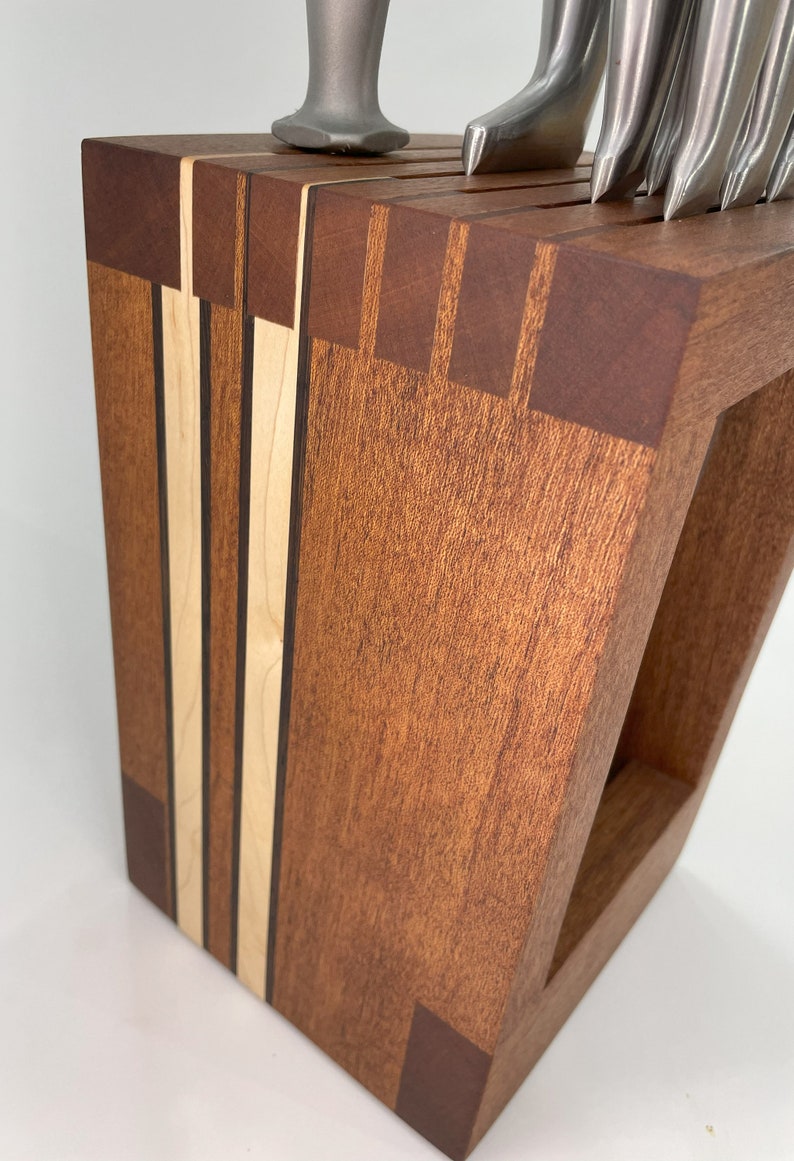 Sleek Modern Knife Rack, Beautiful Hardwood Knife Block, Unique Kitchen ...