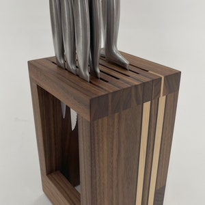 Sleek Modern Knife Rack, Beautiful Hardwood Knife Block, Unique Kitchen ...