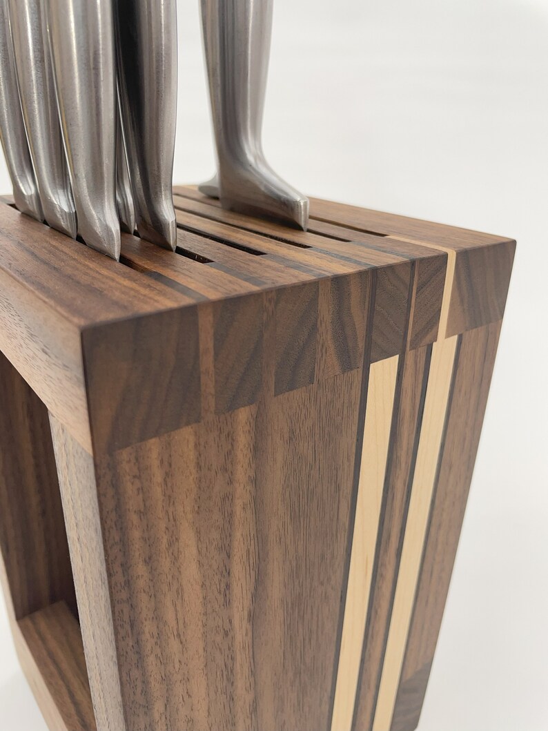 Sleek Modern Knife Rack, Beautiful Hardwood Knife Block, Unique Kitchen ...