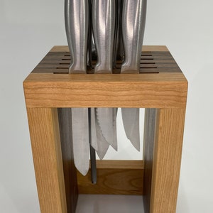 Sleek Modern Knife Rack, Beautiful Hardwood Knife Block, Unique Kitchen ...