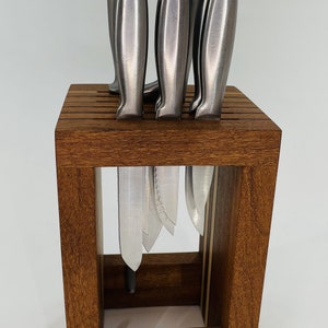 Sleek Modern Knife Rack, Beautiful Hardwood Knife Block, Unique Kitchen ...