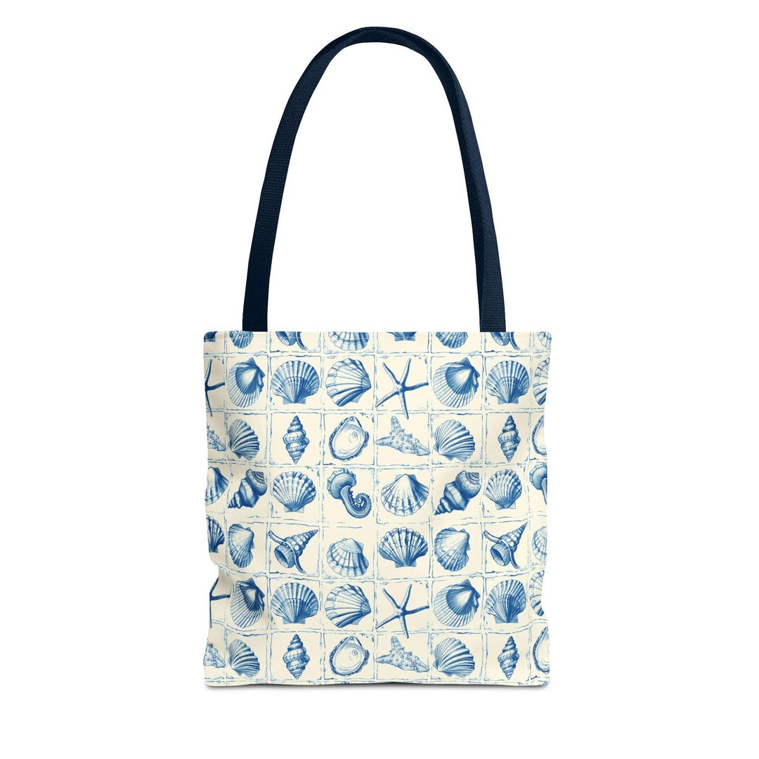 Blue Seashells Tote Bag Made in the US - Etsy