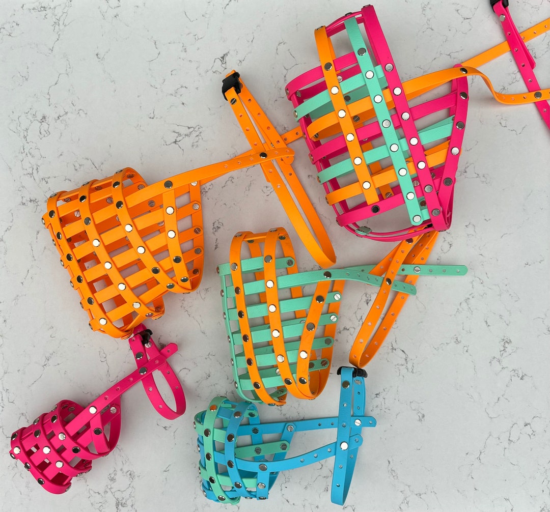 Custom Dog Muzzle – Soft Handmade Waterproof Biothane Muzzle ...