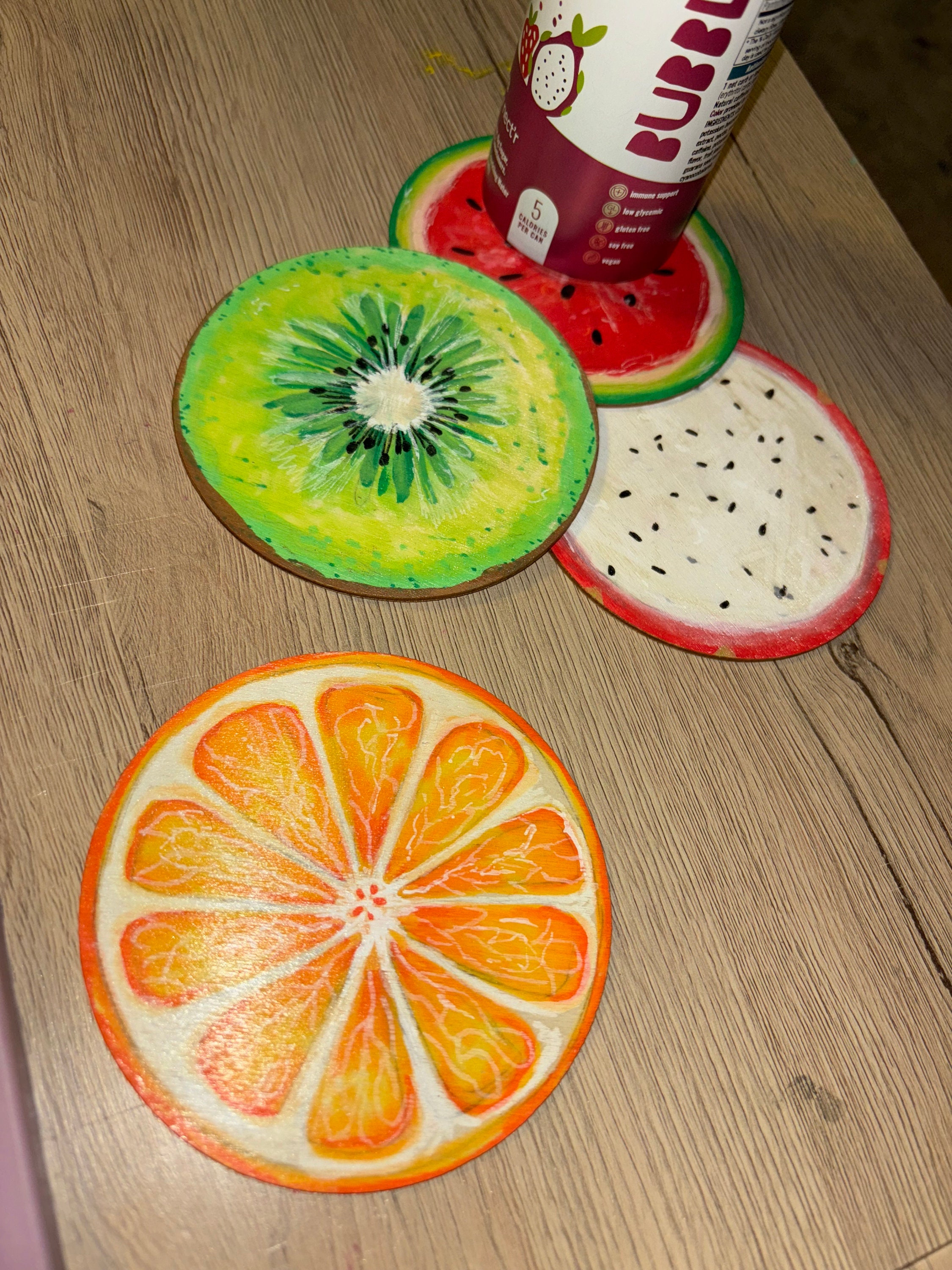 Hand Painted Fruit Coasters - Etsy