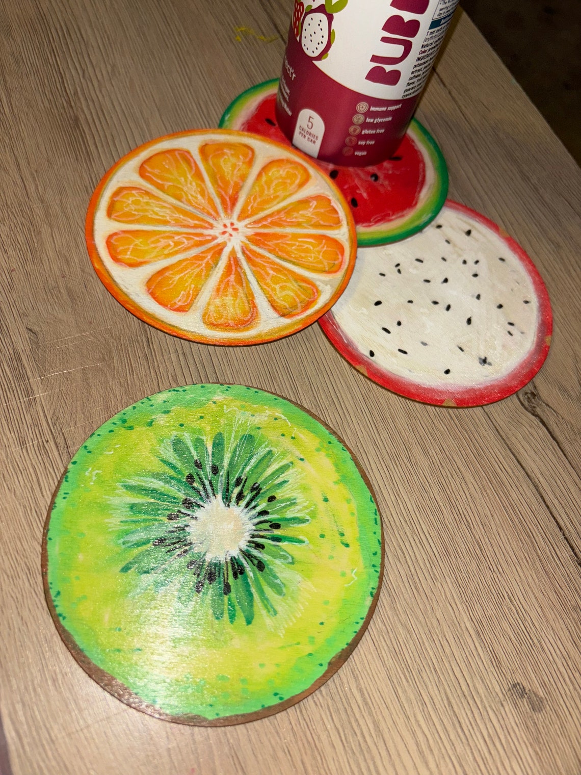Hand Painted Fruit Coasters - Etsy