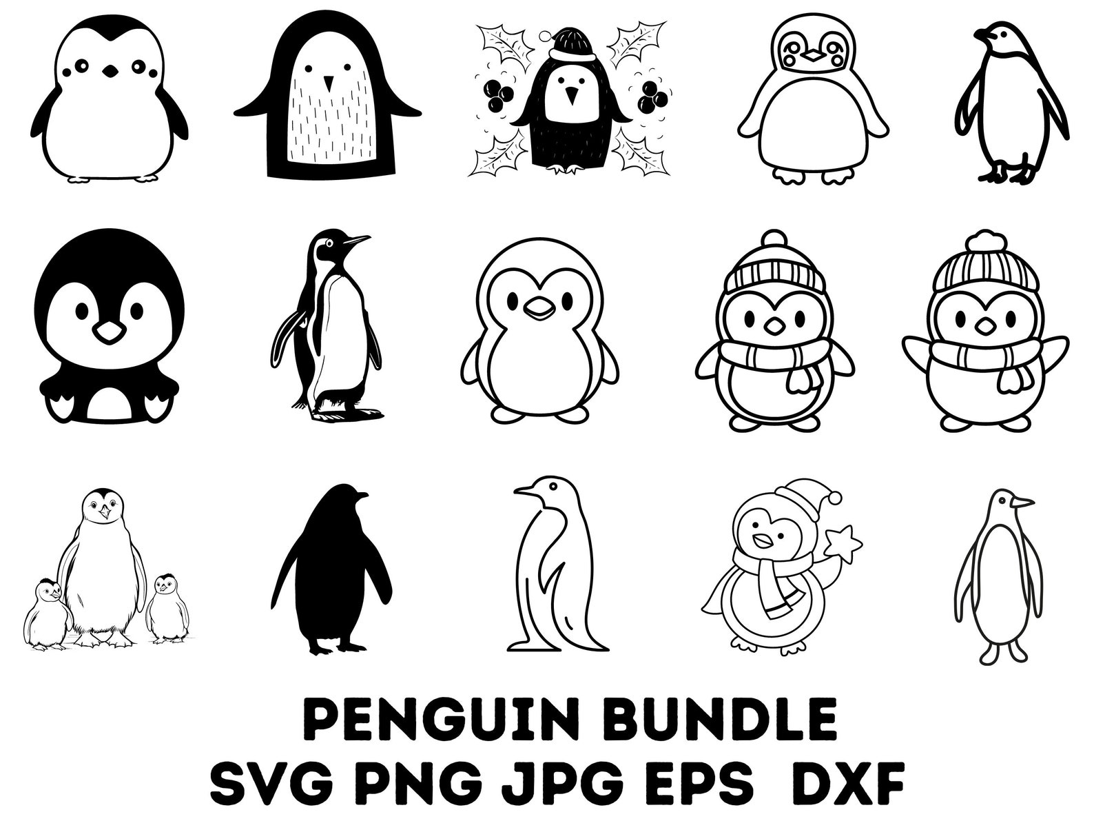 Penguin SVG Bundle , Penguin PNG Bundle ,penguin Clipart , Penguin SVG ...